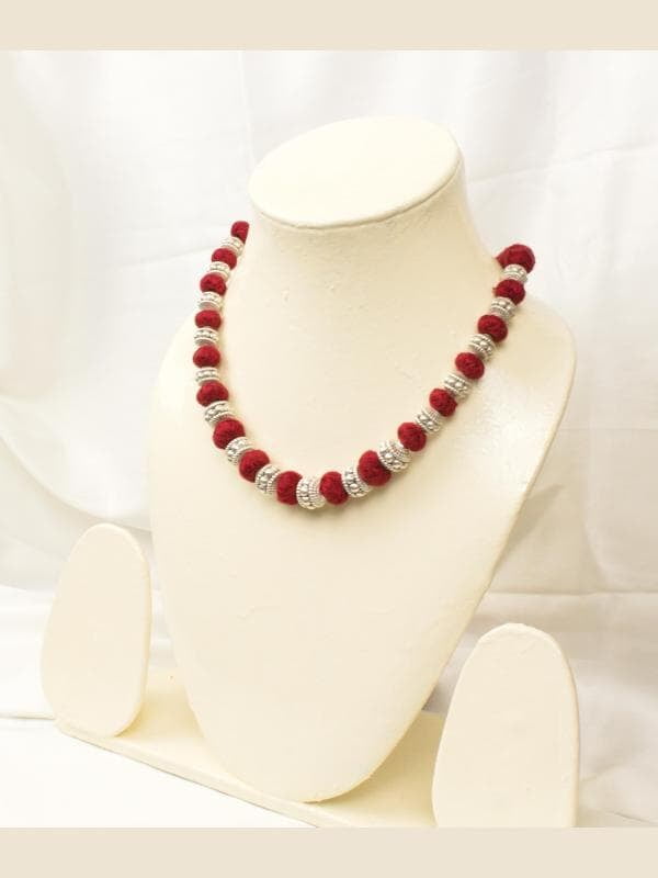 Silver Carved Red Chain